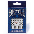 Bicycle: Opaque Dice 10ct - White with Black (d6) $5.99
