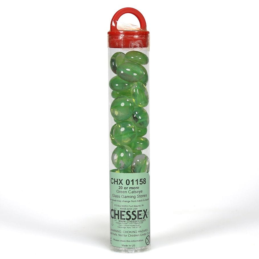 chessex-dice-chessex-glass-stones-tube-green-catseye-20-601982011161 ...